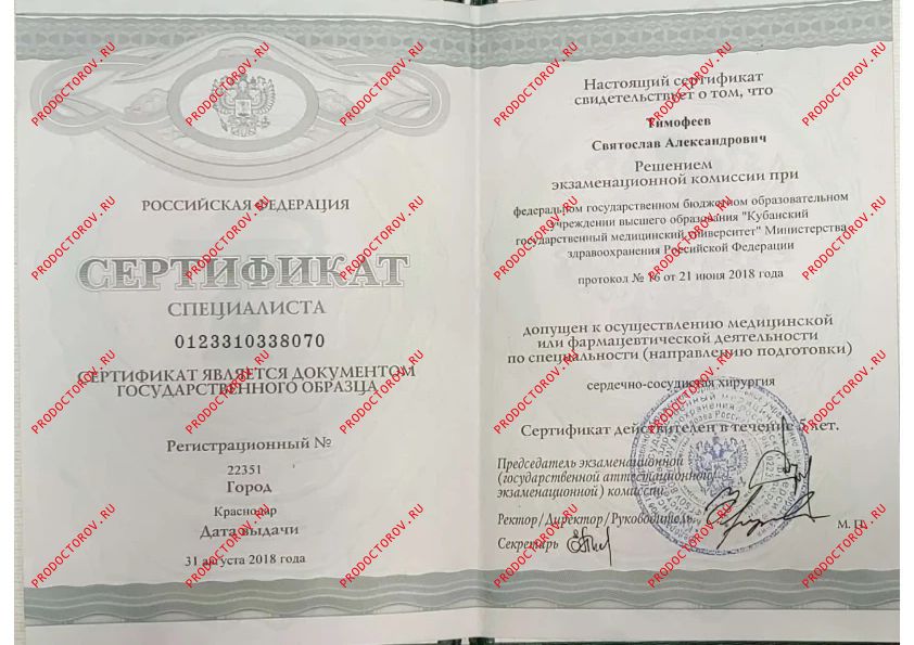 Тимофеев Святослав Александрович, сосудистый хирург (ангиохирург) - 8 ...