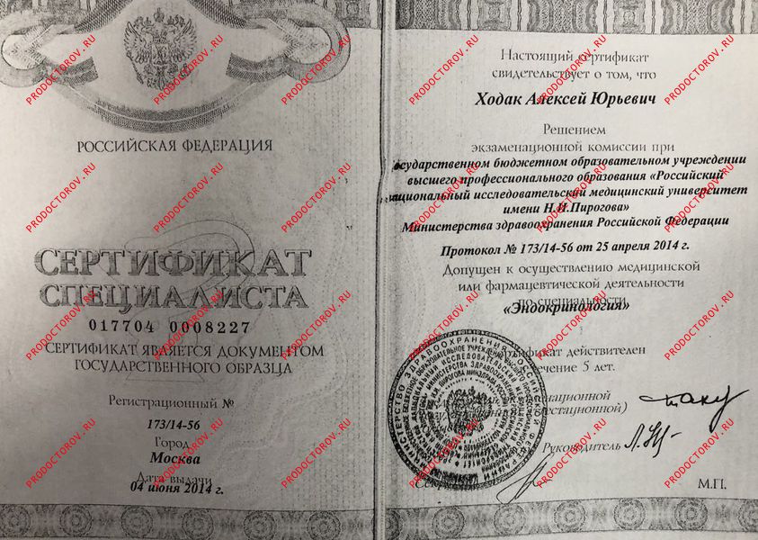 Ходак Алексей Юрьевич, эндокринолог - 52 отзыва | Белгород - ПроДокторов